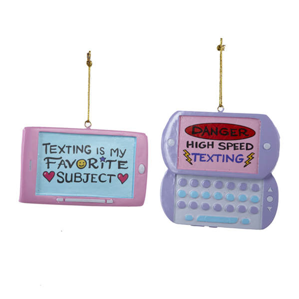 Cell Phone Texting Orn 2a - Item 105137 | The Christmas Mouse