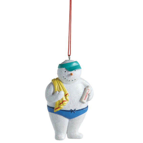 Snowman With Swimsuit Orn - Item 260226 | The Christmas Mouse