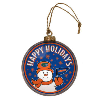 Rp Florida Gators Snowman Disc Orn - Item 421002 | The Christmas Mouse