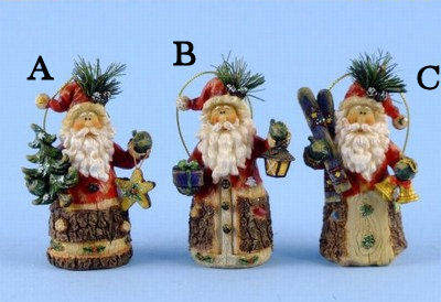 Pine Wood Look Santa Orn 3a - Item 436779 | The Christmas Mouse