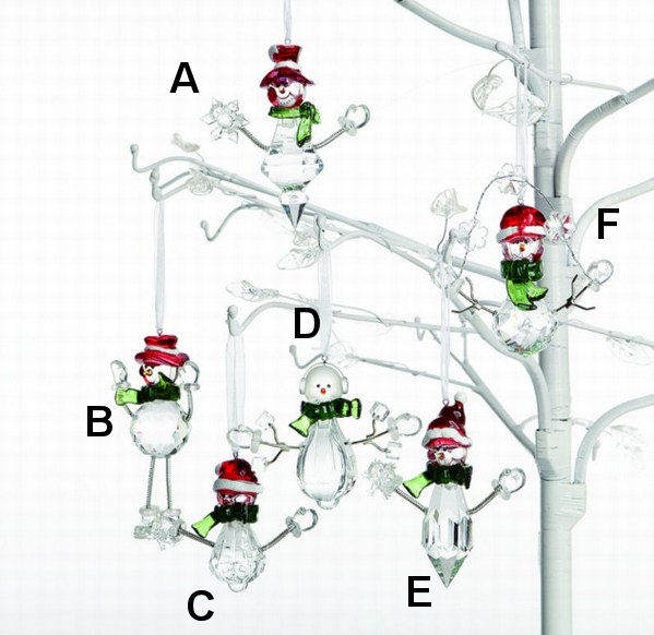 Red/green/clear Snowman Orn 6a - Item 501317 | The Christmas Mouse