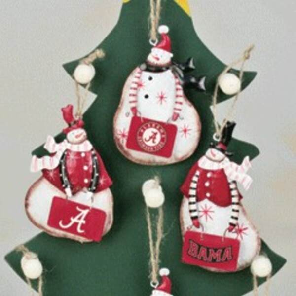 Alabama Crimson Tide Snowman Orn 3a - Item 509021 | The Christmas Mouse